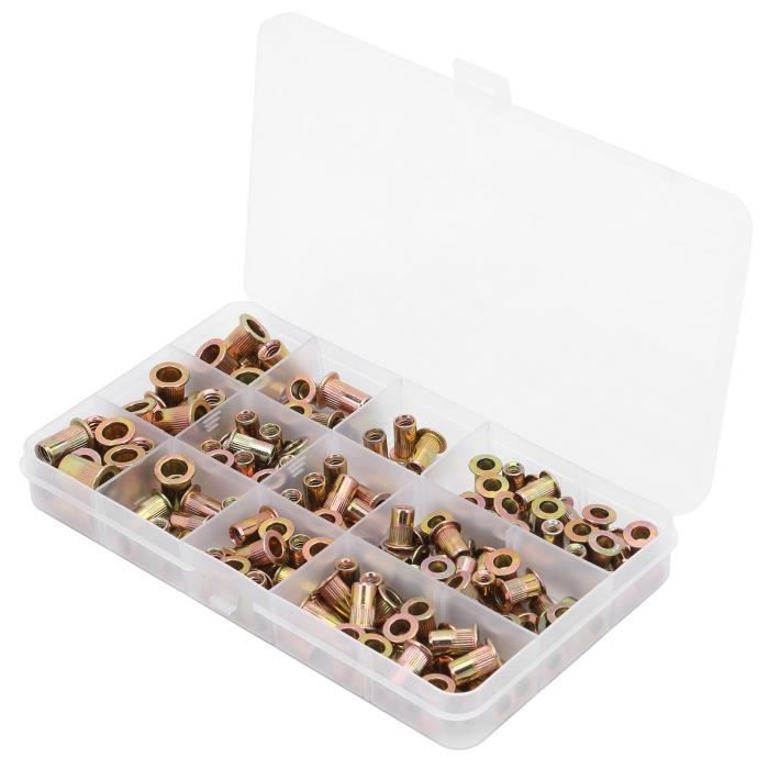 Crous à rivets Insert Nutsert Set, écrou à rivet en acier au carbone ...