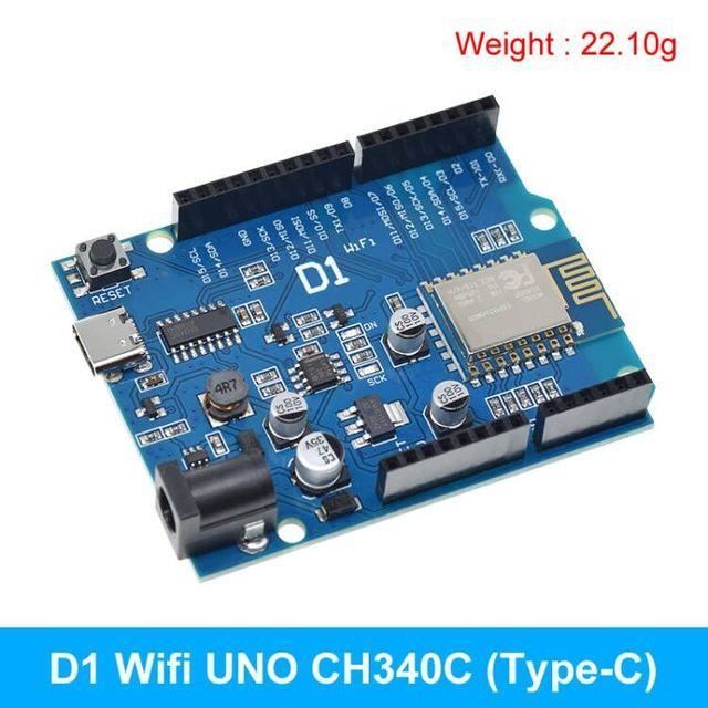 Circuits intégrés,TYPE-C USB--ESP 12E WeMos D1 UNO R3 CH340 CH340G WiFi Développement Basé ...
