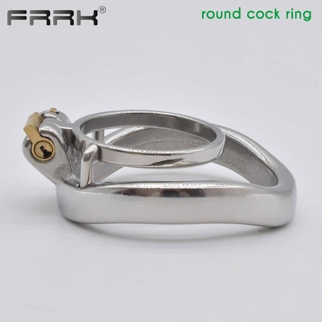 COCKRING,FRRK-122A-50mm--Cage de chasteté pour homme, Double anneau de pénis en acier inoxydable ...