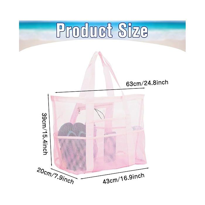 Grand Sac de Plage en Maille Femme XXL Sac de Voyage Pliable Tote Bag ...