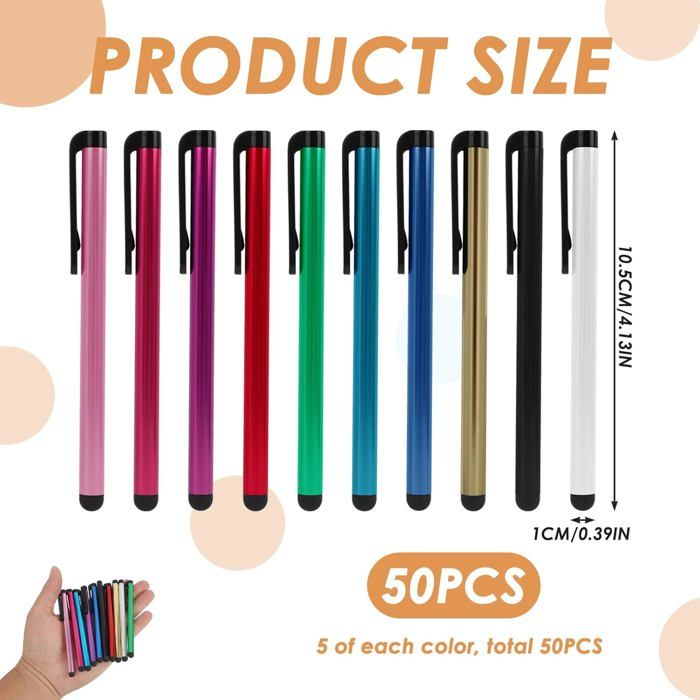 50 Pièces Stylets Universels Capacitifs Pour Écran Tactile ...
