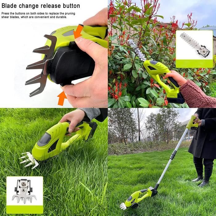 Cisailles à gazon sans fil - Coupe-herbe - Tondeuses à gazon électriques Cisailles à gazon ...