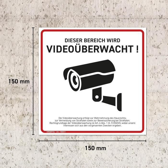 ® Panneau De Vidéosurveillance (15 X 15 Cm – Petit) Avec Avertissement ...