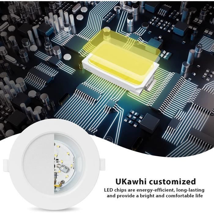 Spot Led Encastrable, Extra Plat,Encastré Lampe Plafonnier, 6W 500lumen, Equivalent 60W ...