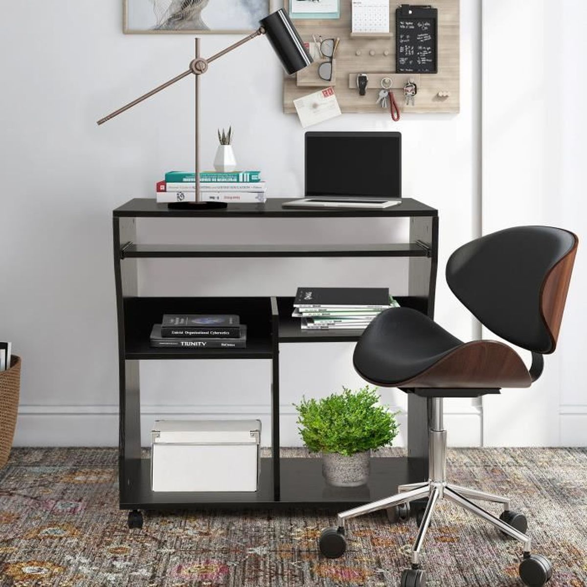 Bureau pour ordinateur table meuble PC informatique multimédia ...