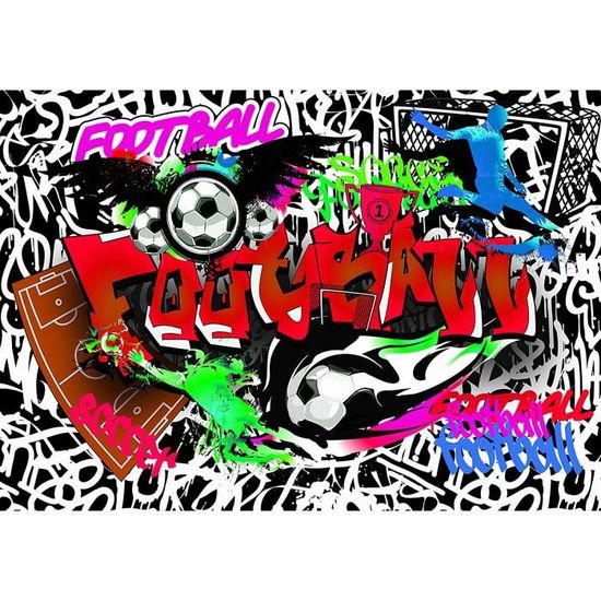 Papier Peint Adhésif Graffiti Football 147X105 Cm Xl Mural Décoration ...