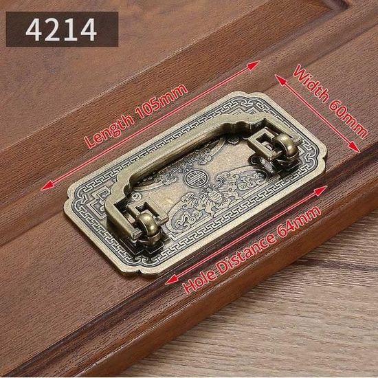 Poignées De Meuble Vintage En Bronze Antique, Style Chinois, Poignées ...
