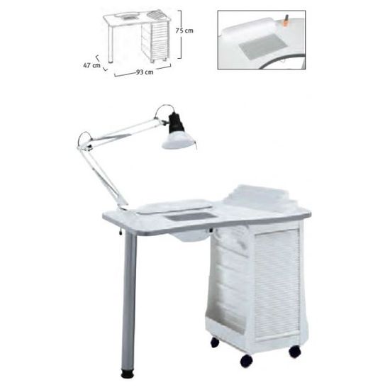 Table manikit blanche base avec aspirateur - Cdiscount Maison