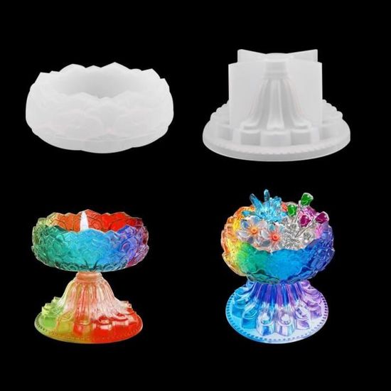 Moules En Résine Époxy Moule Silicone De Lotus Chandelier Candle Holder ...