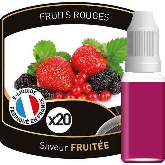 Lot de 20 e-liquides saveur Fruits Rouges Gold ® 10 ml 12 mg ...