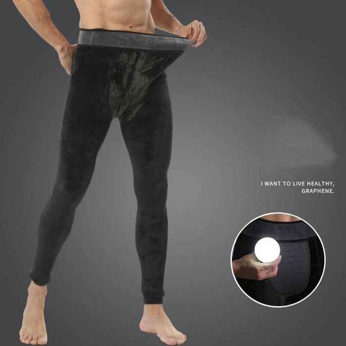 String-tanga,Sous-vêtements thermiques en graphène 060 pour hommes,épais,couleur unie,Leggings ...