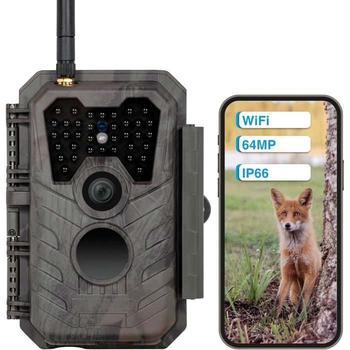 Meidase P90 Pro Caméra de chasse Wi-Fi avec application, 64 MP H.264 1296P, vision nocturne ...