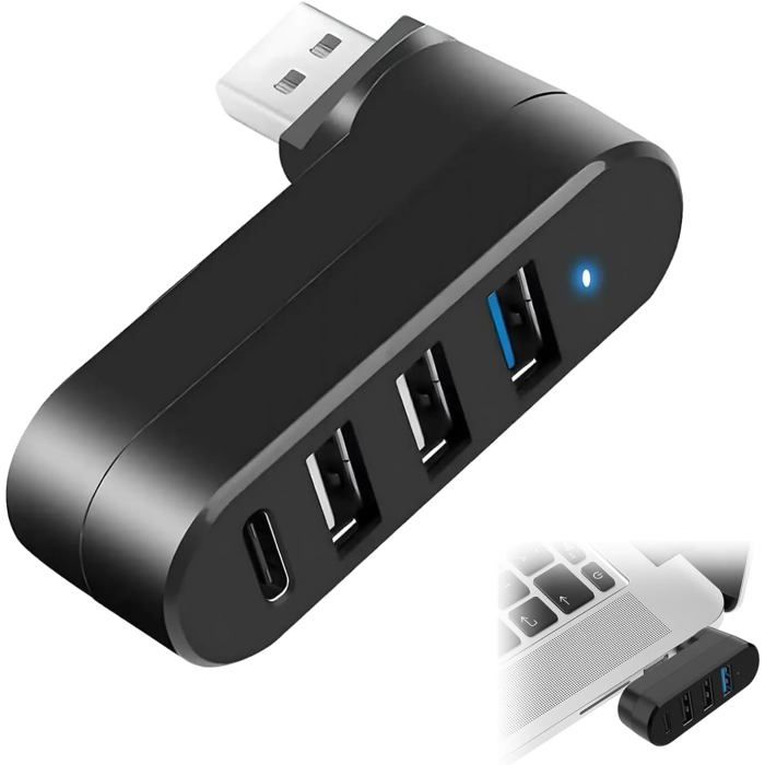 Multiport USB 4 Ports avec 1 Port USB 3.0, 2 2.0 et 1 Type-C, Hub ...