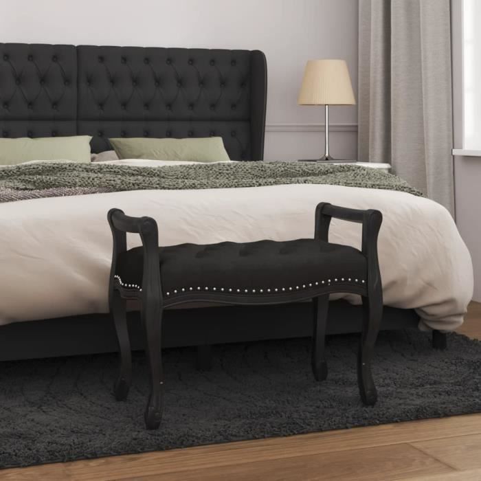 Atyhao Banc Noir 80x45x60 cm Velours 84530 - Cdiscount Maison