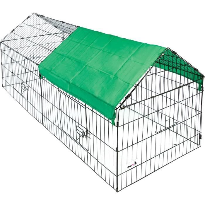 MaxxPet Enclos Lapin Métal Extérieur, Parc Clapier à Lapin, Toit ...