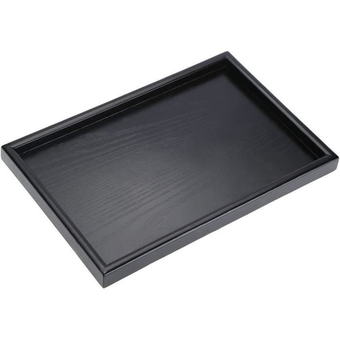 Plateau De Service Bois Massif Plateau De Noir Rectangulaire Plateau De ...
