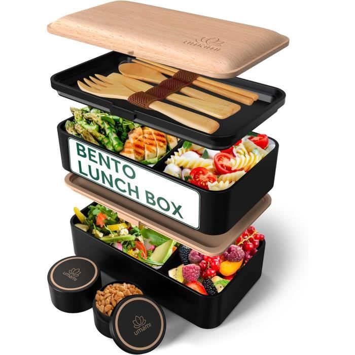 Bento Lunch Box, 2 Pots À Sauce & Couverts En Bois Inclus, Lunchbox ...