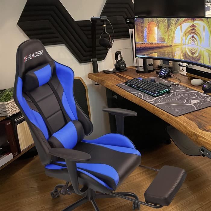 Kewin Chaise Gaming Fauteuil Gamer Ergonomique Reglable en Hauteur et ...