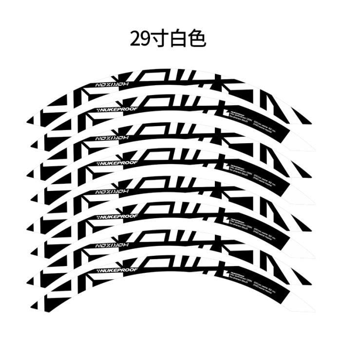 Style blanc 29 pouces Nukeproof Horizon vtt jante autocollants vélo ...