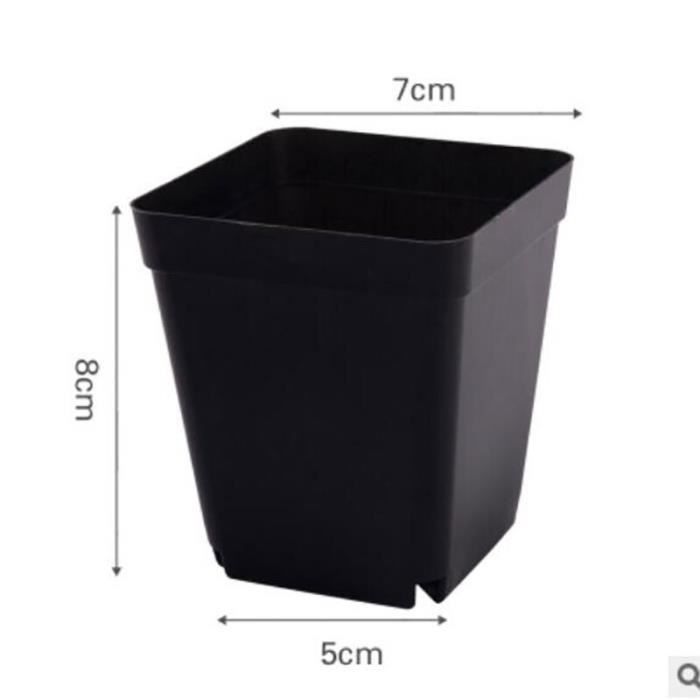 Pot de fleur - Black - Mini Pot carré en plastique - 8x7x5 cm - Décor ...