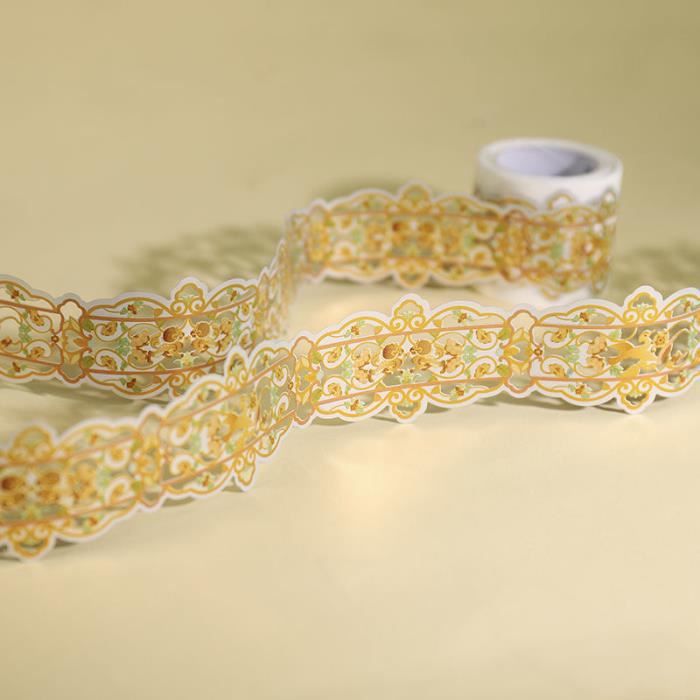 Ruban adhésif - Papeterie coréenne - Bande en dentelle dorée - 5M ...