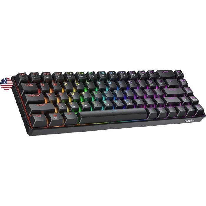 Gk65 Se 65% | Clavier De Jeu Mécanique | 68 Touches Multicolores ...