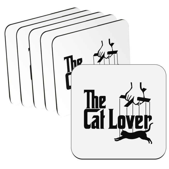 Sous Verre Liège (Lot de 6) The Cat Lover Le Parrain Parodie Film Chat ...