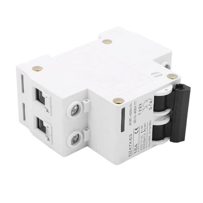 2P Mini DC AC Disjoncteur Mini Disjoncteur CC AC, Disjoncteur 2P à Courant Nominal 16A pour ...