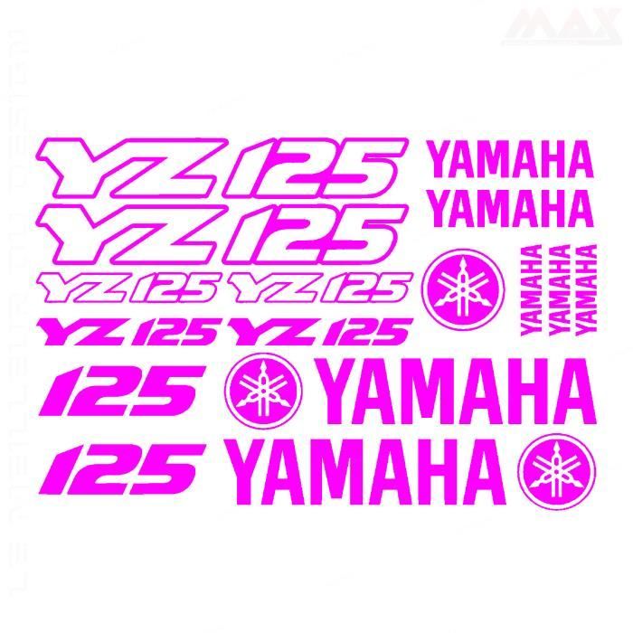 16 stickers YZ 125 – FUSHIA – YAMAHA sticker YZ 125 - YAM437 ...