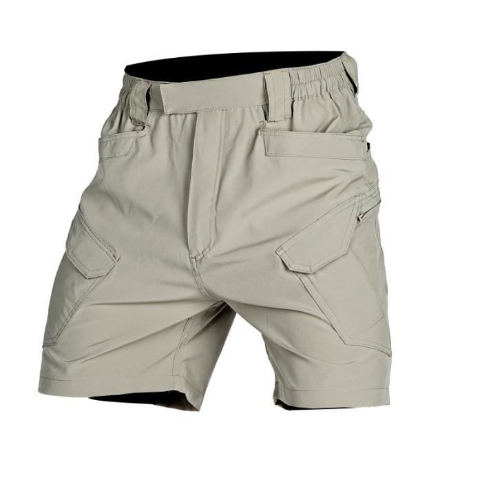 Short tactique Homme Extensible Cargo - Kaki - Polyester - Sechage ...