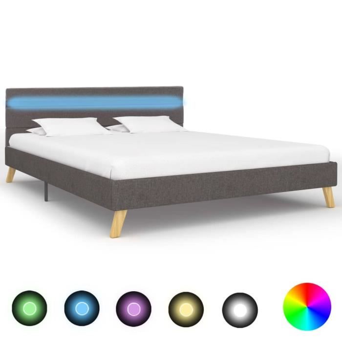 Lit Double Adulte 160x200cm 2 Places -2 Personnes, Structure de lit ...