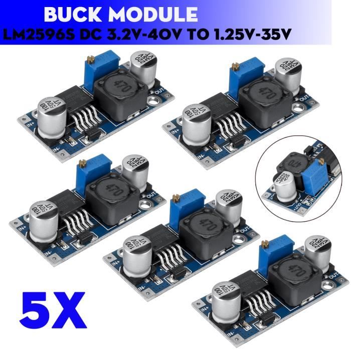 NEUFU 5Pcs DC-DC abaisseur LM2596 d'alimentation réglable Module d'alimentation Convertisseur ...