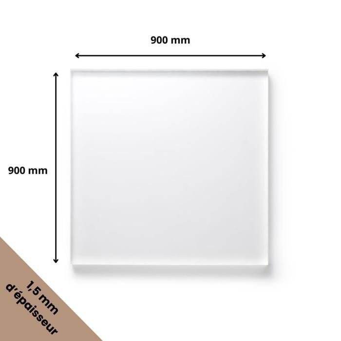 Plaque verre acrylique transparent 1,5 mm - 90 x 90 cm (900 x 900 mm ...