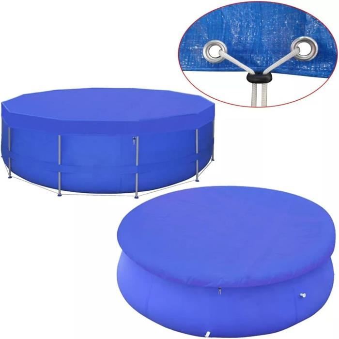 Atlojoys Bâche à Bulles Piscine Bâche Piscine Bache Bulle Piscine Couverture de Piscine PE Ronde ...