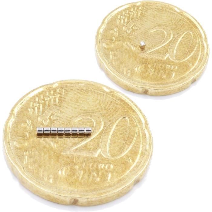 Brudazon 50 Mini Aimants Disques 1x1mm N52 Niveau Le Plus Forte ...