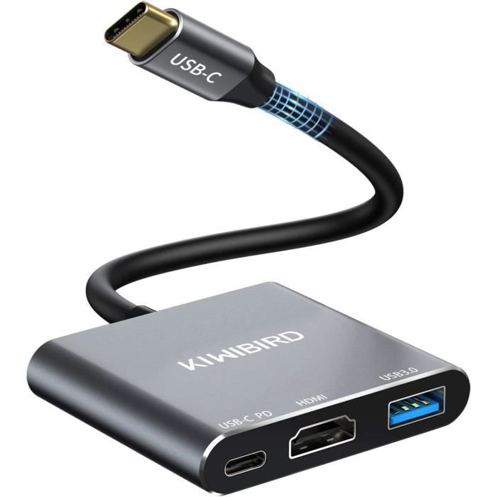 KiwiBird Adaptateur multiport USB-C vers HDMI 4K HUB avec USB 3.0 ...