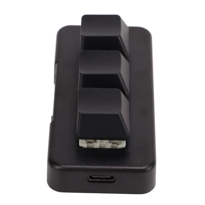 Tbest Clavier personnalisé Mini clavier de commande à 3 boutons avec ...