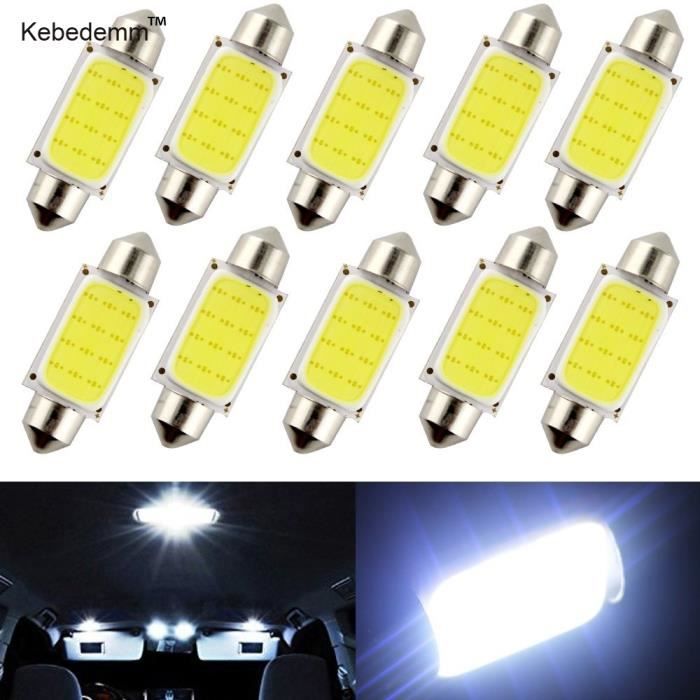 Phares - feux,41mm--ampoules LED COB pour voiture, lot de 10 pièces ...