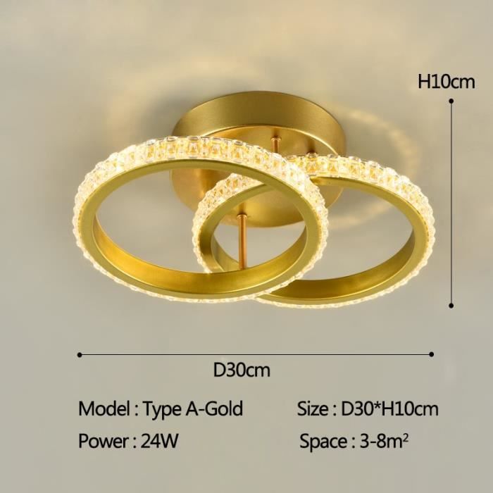 PLAFONNIER,Type A-Gold frame-Warm White--Plafonnier Led au design ...