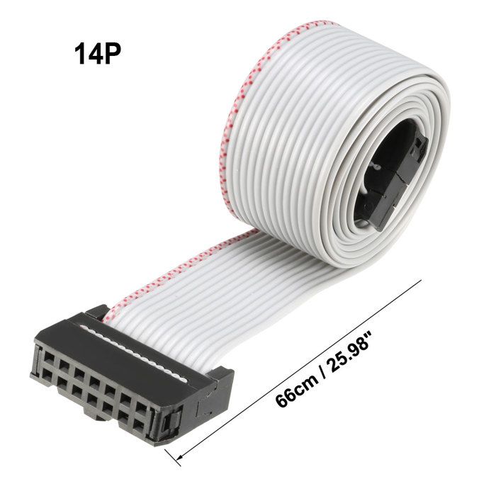 Câble Fil SOURCING MAP 1Pcs 66cm Longueur 2,54mm Pas Ruban Gris Câble ...