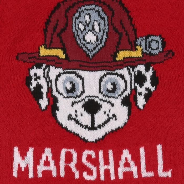 Paw Patrol Marshall Pull garçon rouge, manches longues, chaud Rouge ...