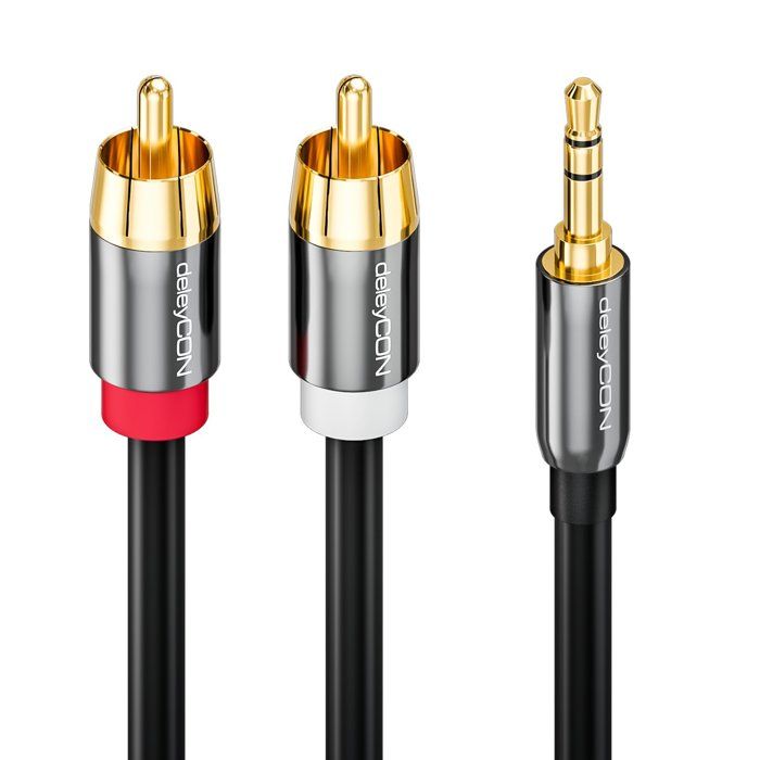 1,5m Câble Jack Cinch 3,5mm Jack vers Cinch RCA Stéréo Câble Audio 1x ...