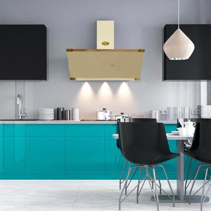 Hotte aspirante murale - Kaiser - AT 9445 ElfAD - 90 cm - Verre ivory ...
