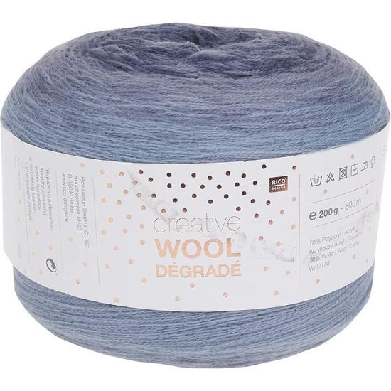 Rico Laine Creative Wool Dégradé, 200 g Jeans [308] - Cdiscount Beaux ...