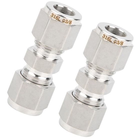Raccord de Compression - EJ.LIFE - Acier Inoxydable - 2pcs - Haute Pression - Étanchéité Fiable ...