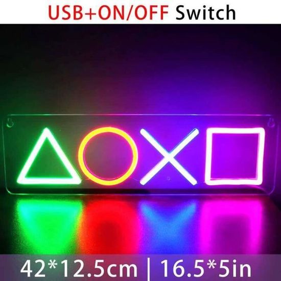 NEON,Game Neon Panneau lumineux néon LED Gaming PS4 panneau de contrôle ...