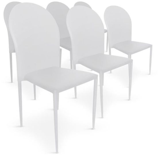Lot De 6 Chaises Design "evan" 93cm Blanc - Paris Prix - Cdiscount Maison