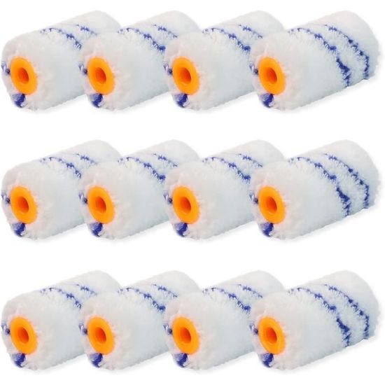 Lot de 12 mini rouleaux de peinture en microfibre TRAHOO - 5.1 cm ...