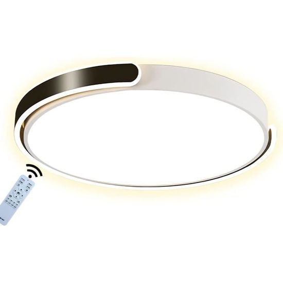 Plafonnier Led Noir+Blanc Moderne Rond Design Dimmable Avec ...