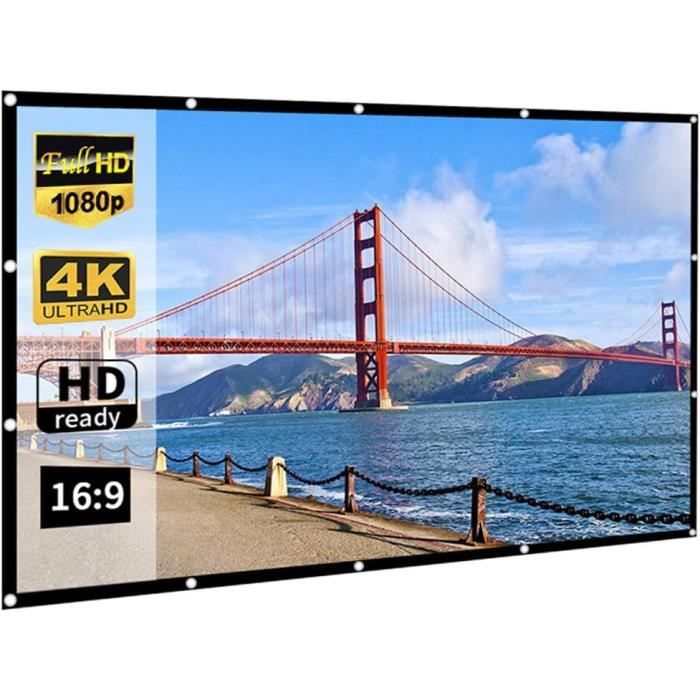 Toile de Videoprojecteur Projection 100 Pouces 4K HD 4: 3 Ecran ...
